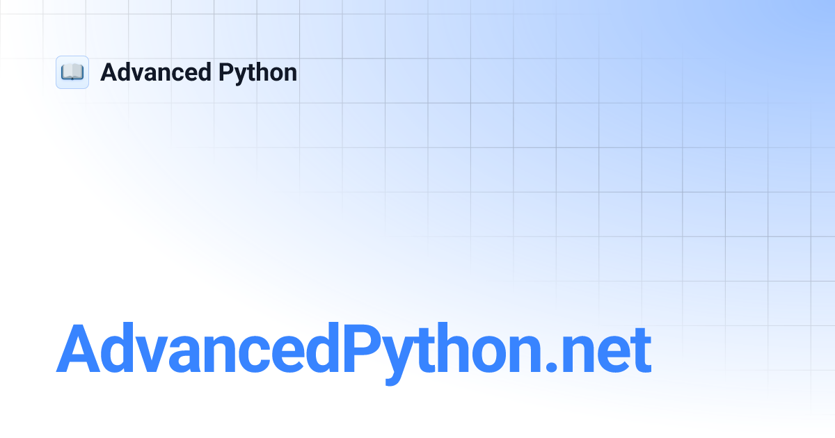 AdvancedPython.net | Advanced Python